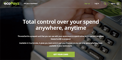 EcoCard deposit options for online blackjack players